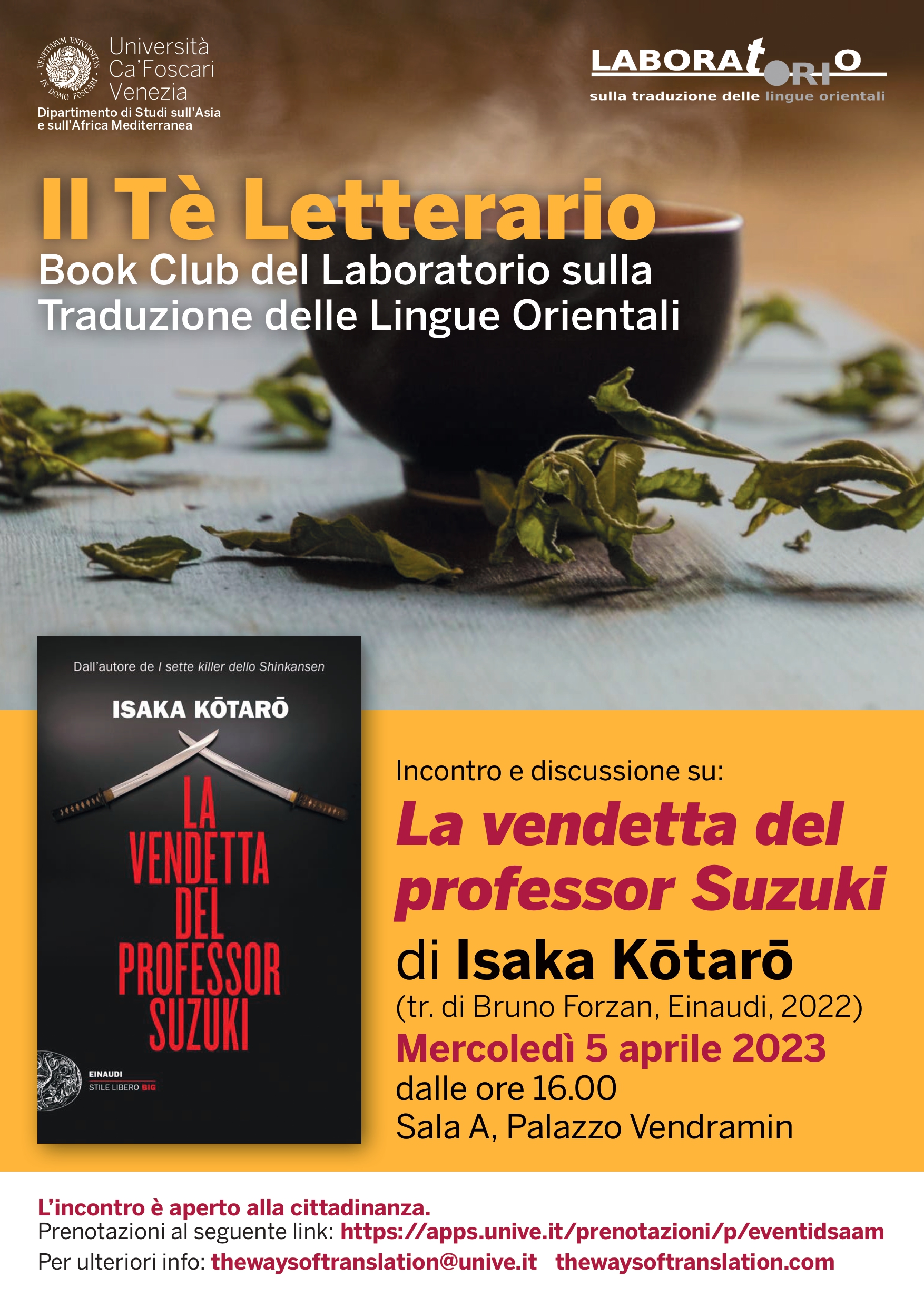 5 aprile: Tè letterario su Isaka Kōtarō! – Research Group on the ...